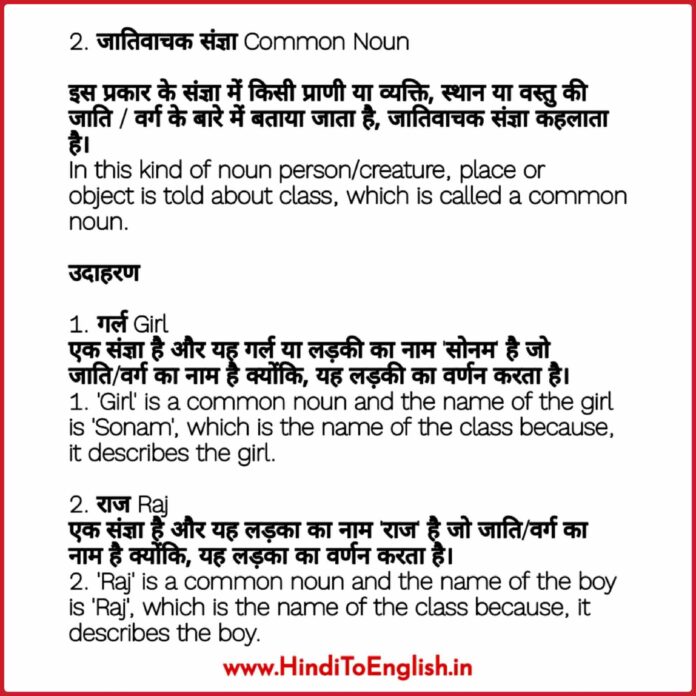 Noun in Hindi - Definition, Meaning, Examples and Types